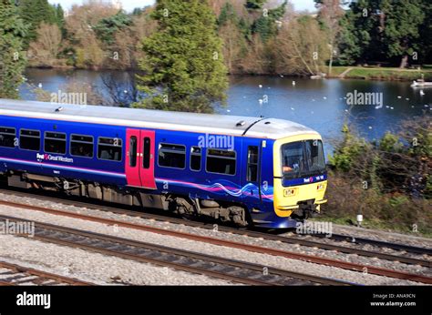 First Great Western Class 165 Diesel Train Passing Hinksey Lake Oxford