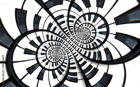 Distorted Piano Keyboard Music Swirl Abstract Fractal Spiral Pattern