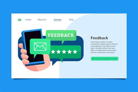 Free Vector Flat Feedback Landing Page Template