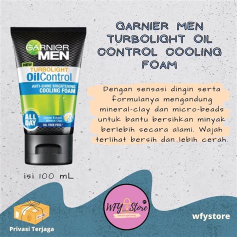 Jual Garnier Men Turbolight Oil Control Cooling Foam 100 Ml Shopee