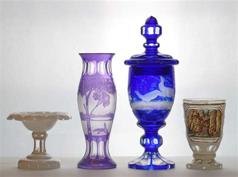 Lot 237 A Group Of Bohemian Cased Glass