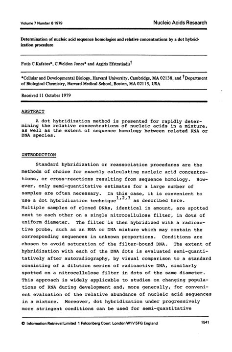 Determination Of Nucleic Acid Sequence Homologies And Relative Concentrations By A Dot