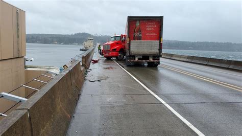 Jackknifed Semi Truck Leads To 7 Hour Hood Canal Bridge Shutdown