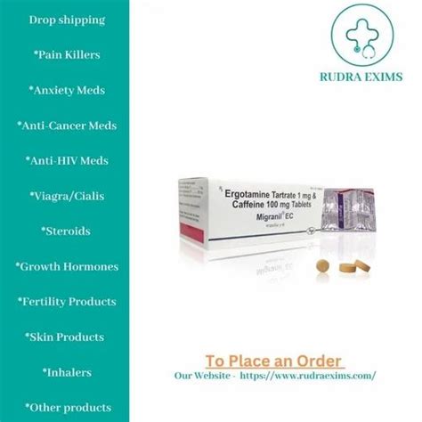 Migranil Ec Ergotamine 1 Mg And Caffeine 100 Mg At ₹ 74 8 Box Caffeine Tablets In Nagpur Id