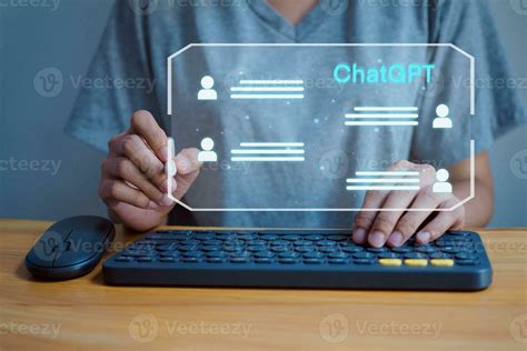 ChatGPT Chat With AI Or Artificial Intelligence Woman Chatting With An Intelligent AI Using A