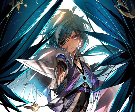 Kaeya Genshin Impact Hd Kaeya Genshin Impact Eye Patch Blue Hair