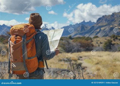 Adult Adventurer With Map Ready For Trek Stock Illustration Illustration Of Ready Outdoors