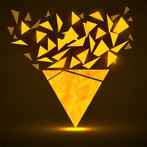 Abstract Triangle With Explosion On Small Splinters Geometric Shape