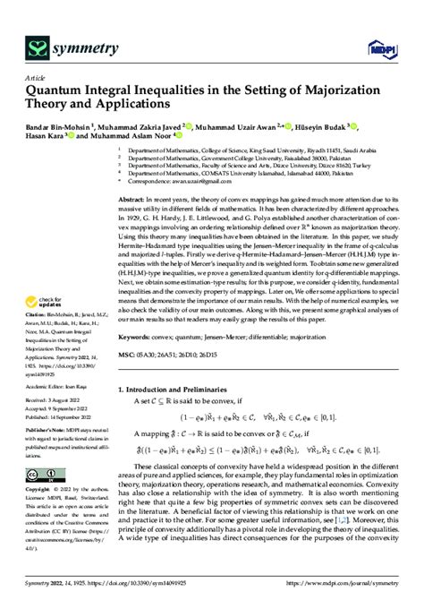 Pdf Quantum Integral Inequalities In The Setting Of Majorization