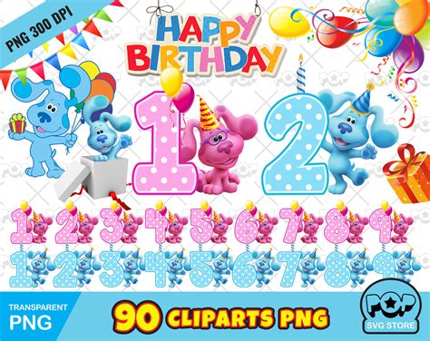 Blues Clues Birthday Clipart Png Cut Files For Cricut Silhouette