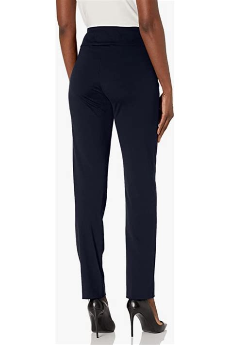 Slim Sation Wide Band Elastic Waist Pull On Relaxed Leg Pant M3871