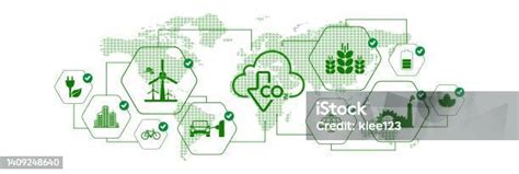 기후 변화를 막기 위해 Co2 배출량을 줄입니다 녹색 에너지 배경 탄소 중립에 대한 스톡 벡터 아트 및 기타 이미지 탄소 중립 Carbon Capture 온실 가스