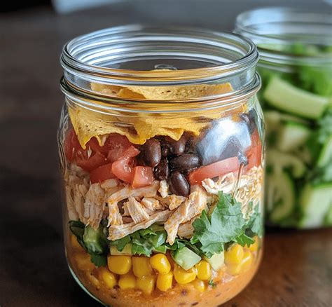 Chicken Taco Mason Jar Salads