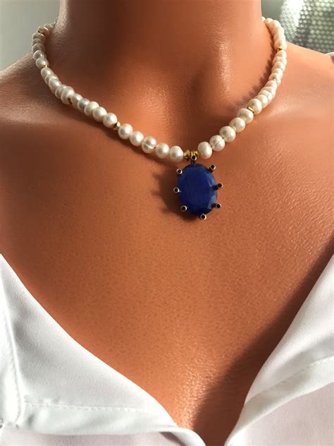 Pearl Statement Necklace Etsy