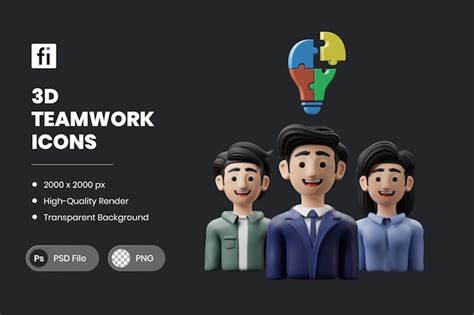 Premium Psd 3d Illustration Business Teamwork Problem Solving