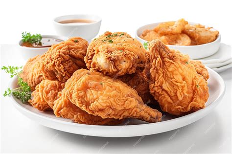 Premium Ai Image A Plate Of Fried Chicken With A Side Of Fried