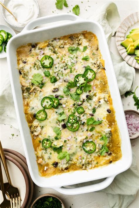 Green Chicken Enchilada Casserole Healthy The Real Food Dietitians