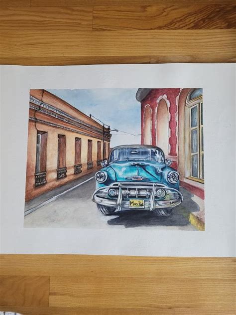 Акварель картина куба — цена 1750 грн в каталоге Картины Купить товары для дома и быта по