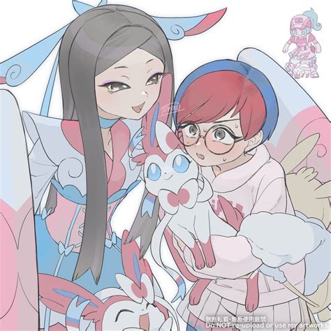 Sylveon Penny Bettie And Valerie Pokemon And 1 More Drawn By