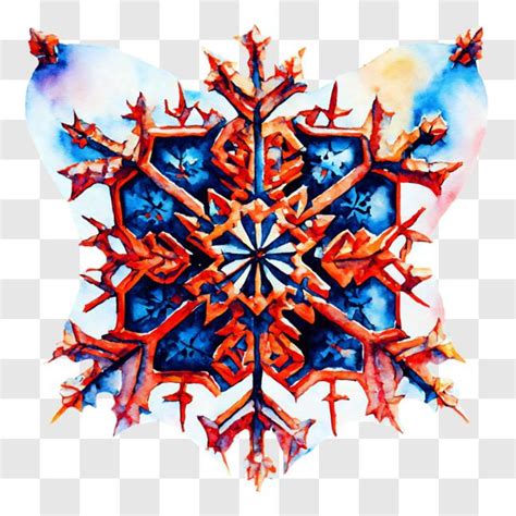 Download Abstract Butterfly Shaped Snowflake In Vibrant Colors Png