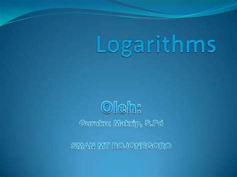 Logarithma Ppt