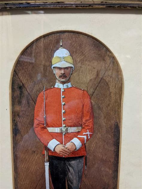Richard Simkin 1840 1926 Portrait Of A Guardsman Signed R Simkin Lower Right
