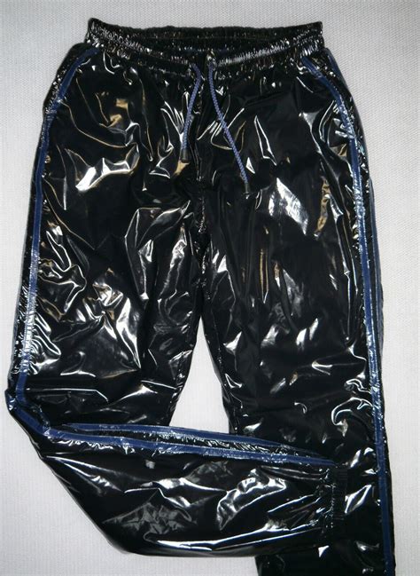 Glanznylon Pvc Lack Hose Jg Ps Regenhose Jogging Schwarz Xs 5xl Mit