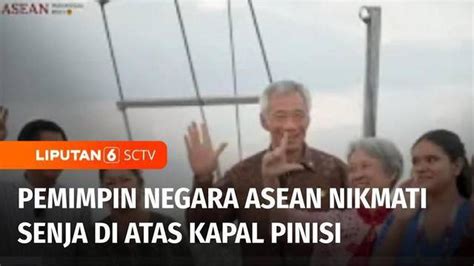 VIDEO Pemimpin Negara ASEAN Nikmati Senja Dari Atas Kapal Pinisi Saat