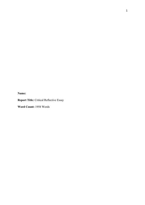 Critical Reflective Essay 3121med First First Peoples Health