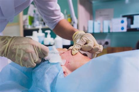 Premium Photo Aged Woman Doing Mesothreads And Thread Lifting