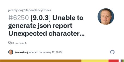 903 Unable To Generate Json Report Unexpected Character Code