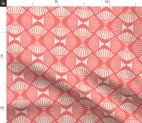 Small Angular Fan Seashell Fabric Spoonflower