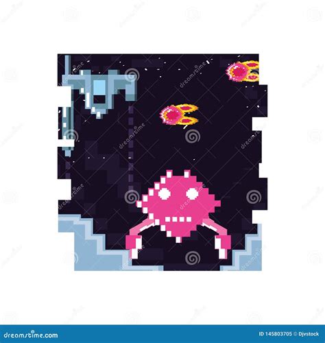 Video Game Monster Alien Pixelated Stock Illustration Illustration Of Cosmic Virus 145803705