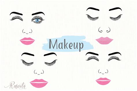 Make Up Svg Female Face Makeup Eyelashes Eyes Lips 4 By RaSveta