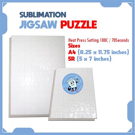Sublimation Puzzle Jigsaw Puzzle A4 And 5r Size Shopee Philippines