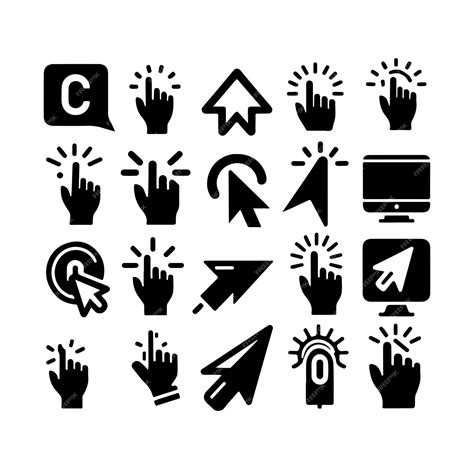 Premium Vector Set Of Arrow Web Cursors Set Computer Pointer Click