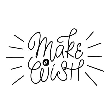 Premium Vector Make A Wish Handwritten Text Calligraphy Motivational