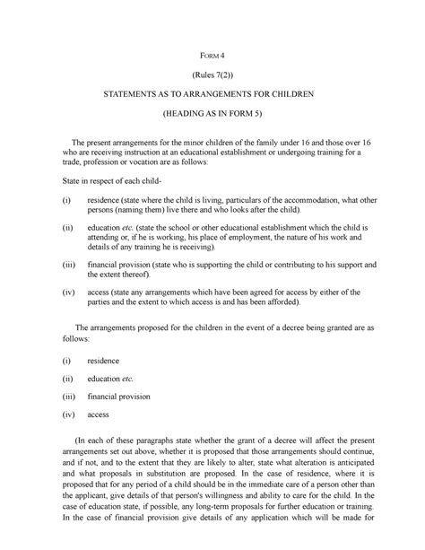 Form 4 Form Form 4 Rules 72 Statements As To Arrangements For
