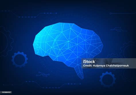 뇌 기술 배경 인간의 두뇌가 현대의 혁신인 것처럼 처리하고 명령하는 역할을 하는 지능형 컴퓨터 기술입니다 전자 시스템 작업 0명에 대한 스톡 벡터 아트 및 기타 이미지