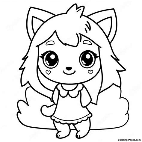 Cute Gacha Life Wolf Girl Coloring Page Coloring