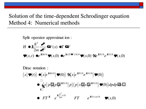 Ppt Time Dependent Schrodinger Equations And Solutions Powerpoint