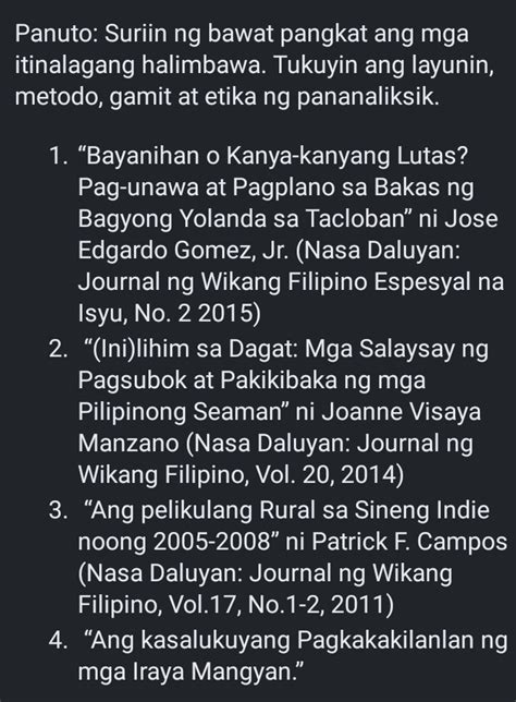 Panuto Suriin Ng Bawat Pangkat Ang Mga StudyX
