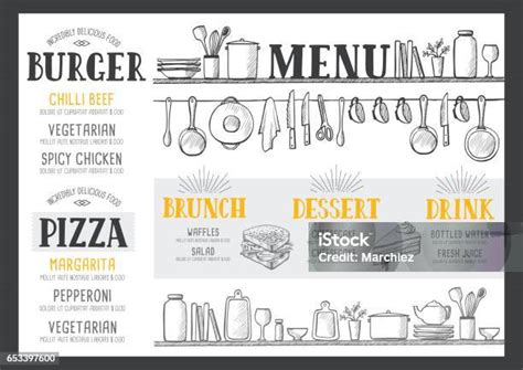 Menu Restaurant Food Template向量圖形及更多午餐圖片 午餐 圖畫 藝術品 廚師 Istock