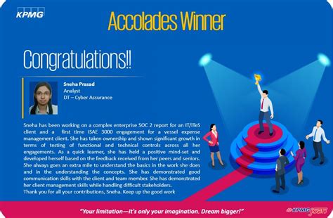 Sneha Prasad On Linkedin Appreciation Accolades Kpmg Soc2 Isae3000