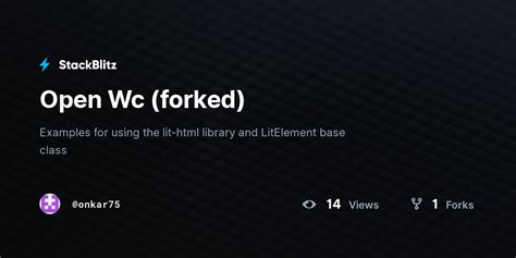 Open Wc Forked StackBlitz