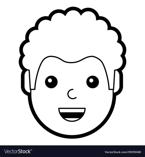 Character Man Face Laughing Happy Image Royalty Free Vector