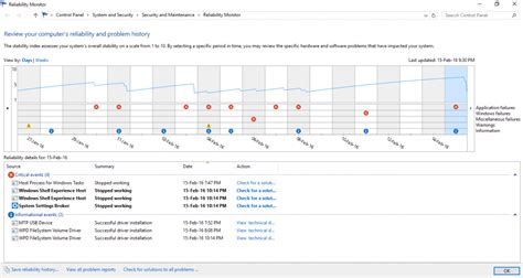 Troubleshooting In Windows 10 Using Reliability Monitor