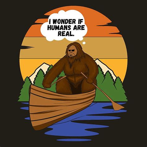Bigfoot Funny Sasquatch Canoe Outdoors Camping By Aaron Geraud