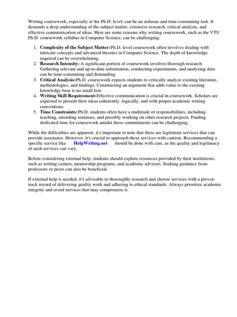 Vtu Phd Coursework Syllabus Computer Science Pdf Computer Science