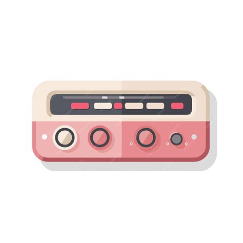 Premium Vector Vector Icon A Vintage Pink Radio With Colorful Buttons And Dials